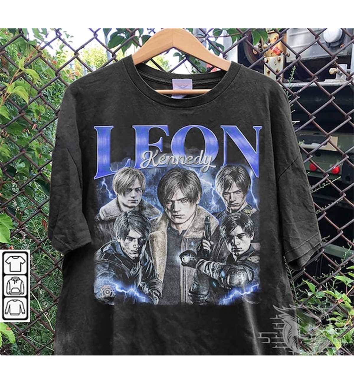 Blue Leon Vintage Shirt, Leon Kennedy Residence Evil | Inspire Uplift