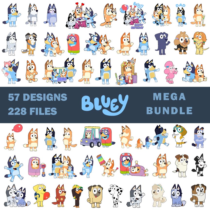 Bluey SVG Files Set Bundle, Blueyy Family Bundle, Blueyy and | Inspire Uplift