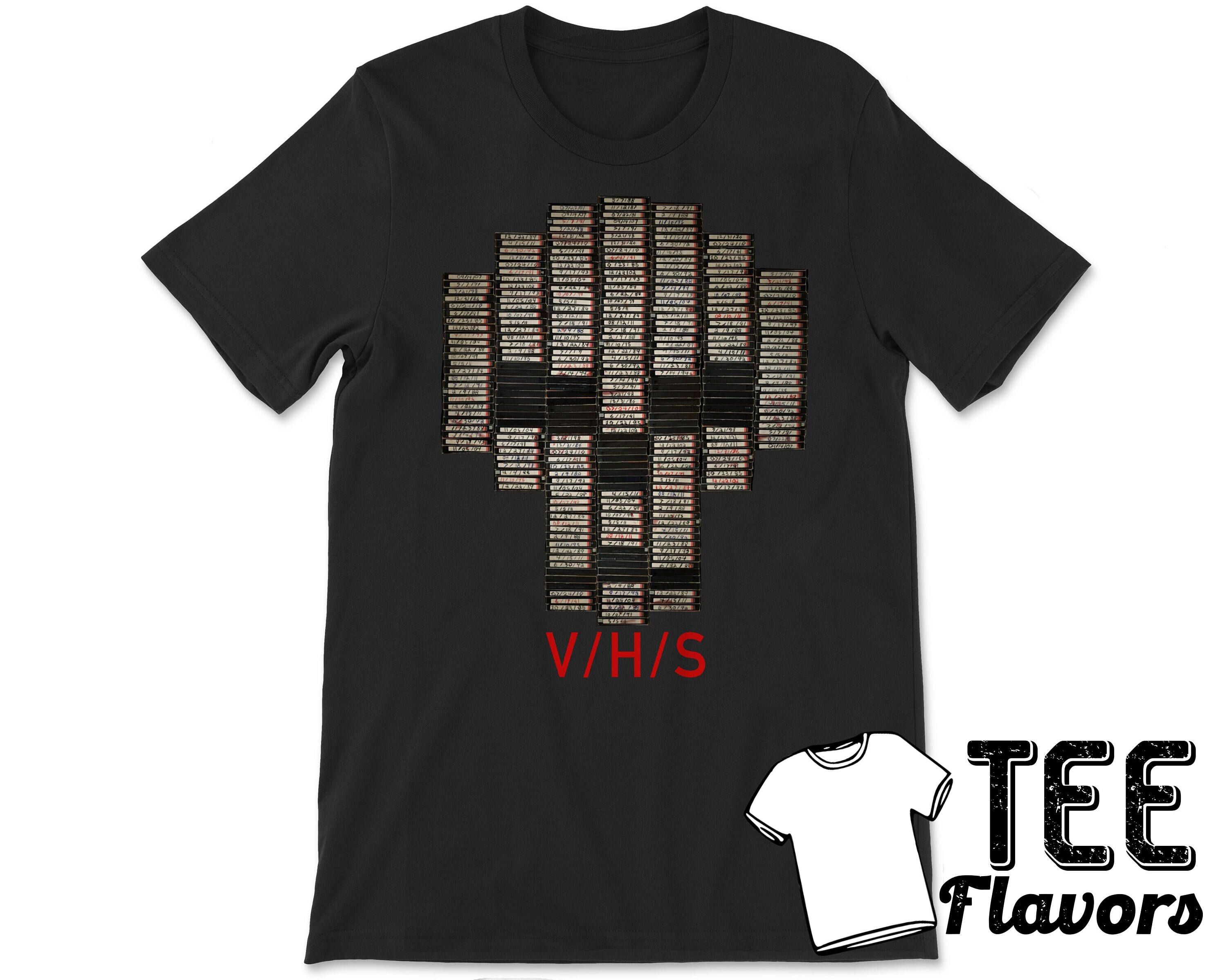 VHS vhs Found Footage Horror Movie Skull Logo Tee T-Shirt - Inspire Uplift