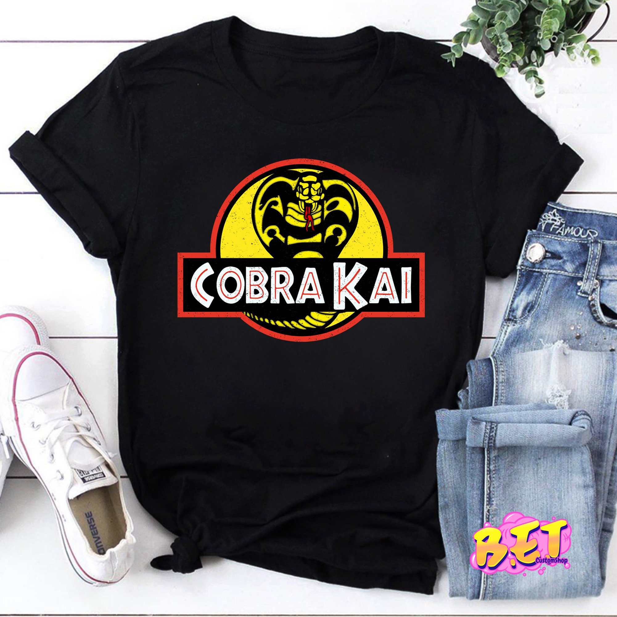 Jurassic Park Logo X Cobra Kai T-Shirt, Cobra Kai Shirt, The - Inspire Uplift