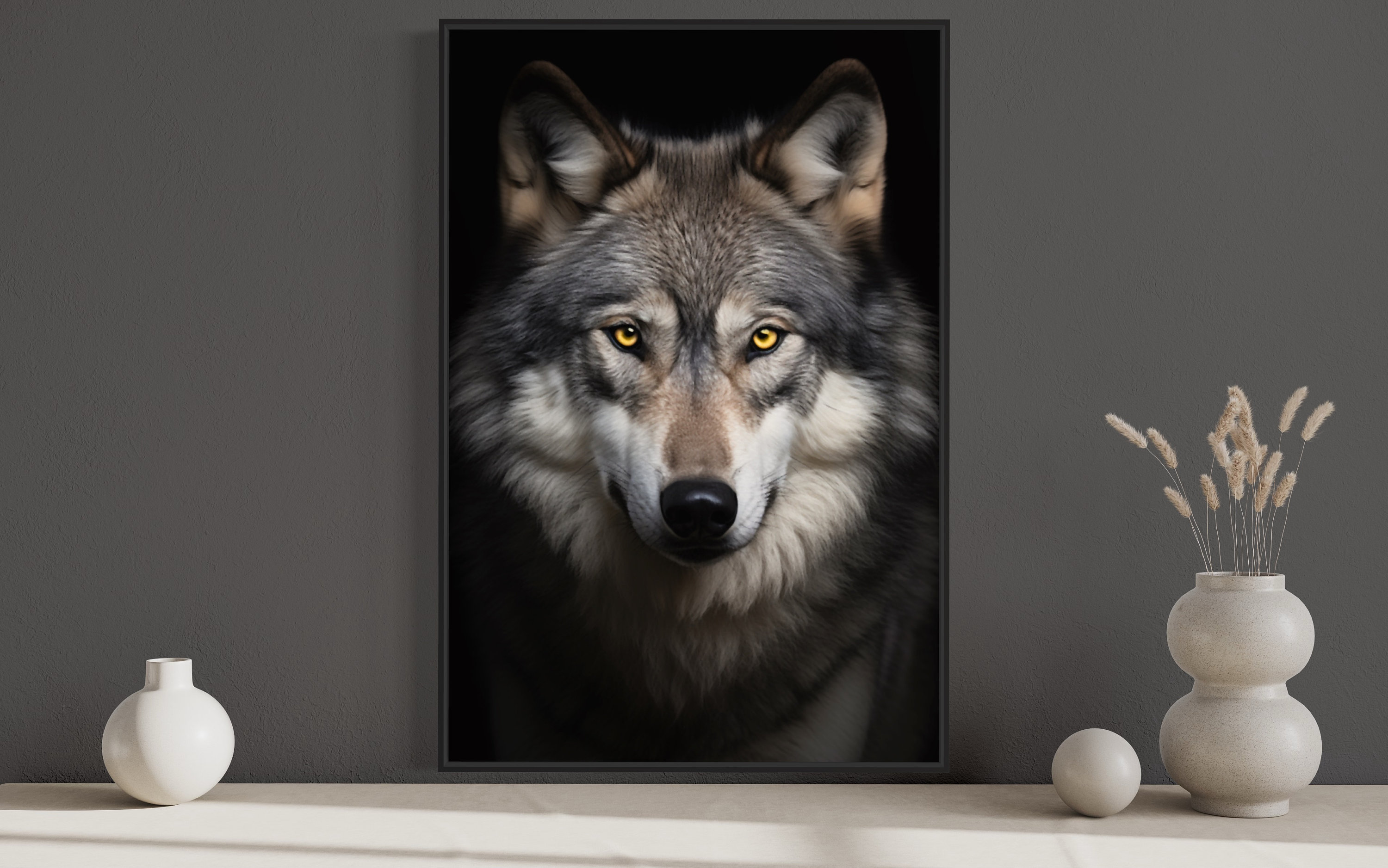 Wolf Photography Style Painting Cavas Print, Wolf Wall Art, - Inspire ...
