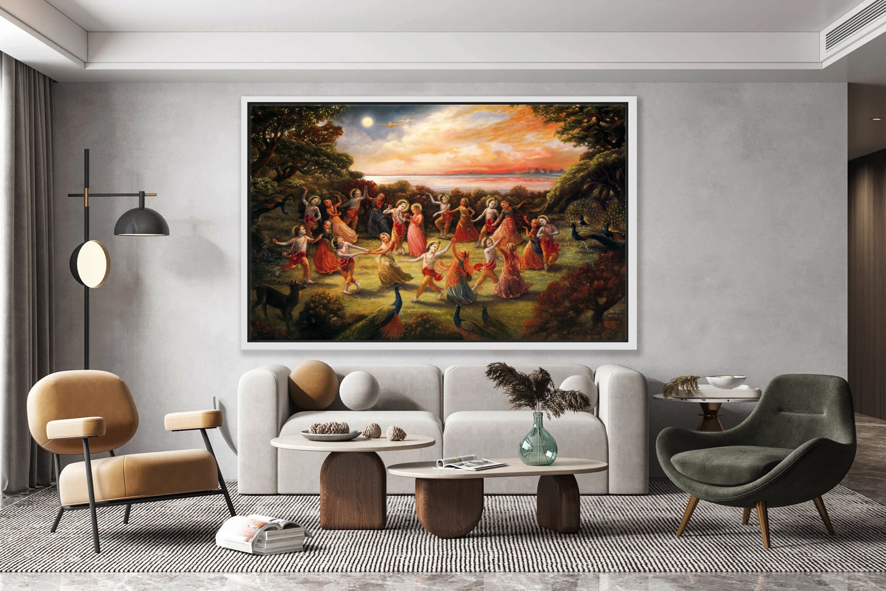 Rasa Lila Dance of Radha Krishna, Radha Krishna Canvas Decor | Inspire ...