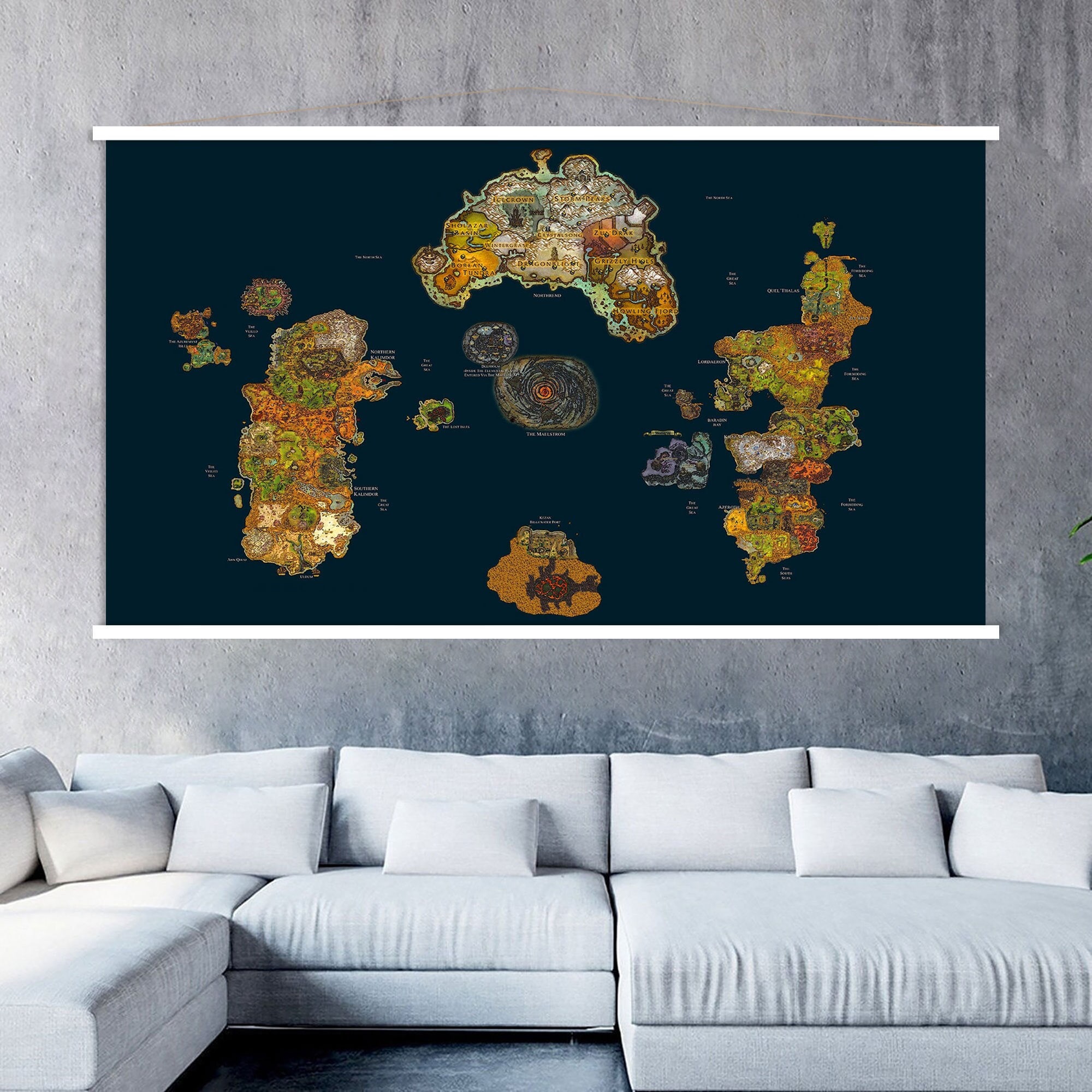 World of Warcraft Map Canvas Wall Art Hanger, Hanging World | Inspire ...