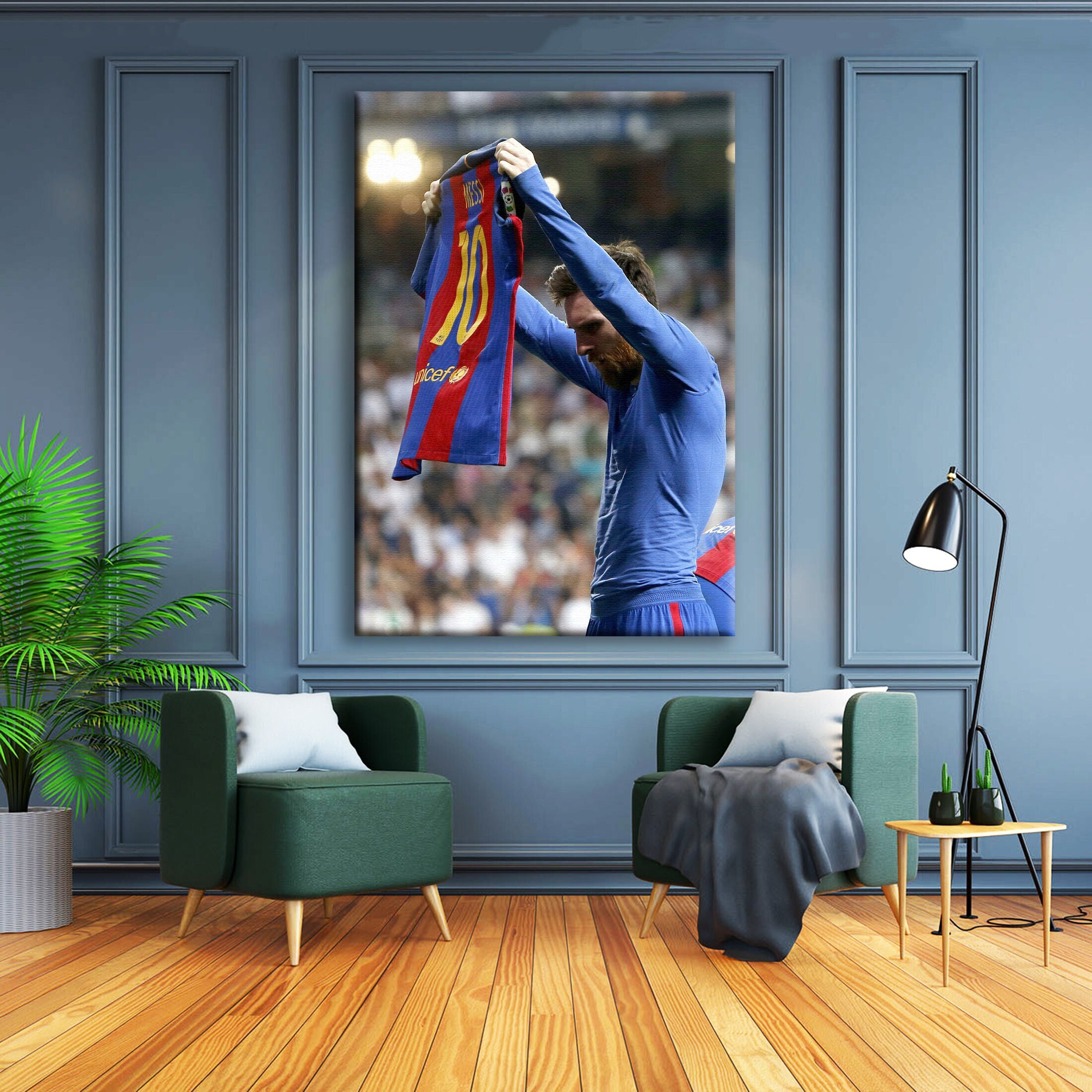 Lionel Messi Iconic Celebration Poster, Messi Barcelona Canv - Inspire ...