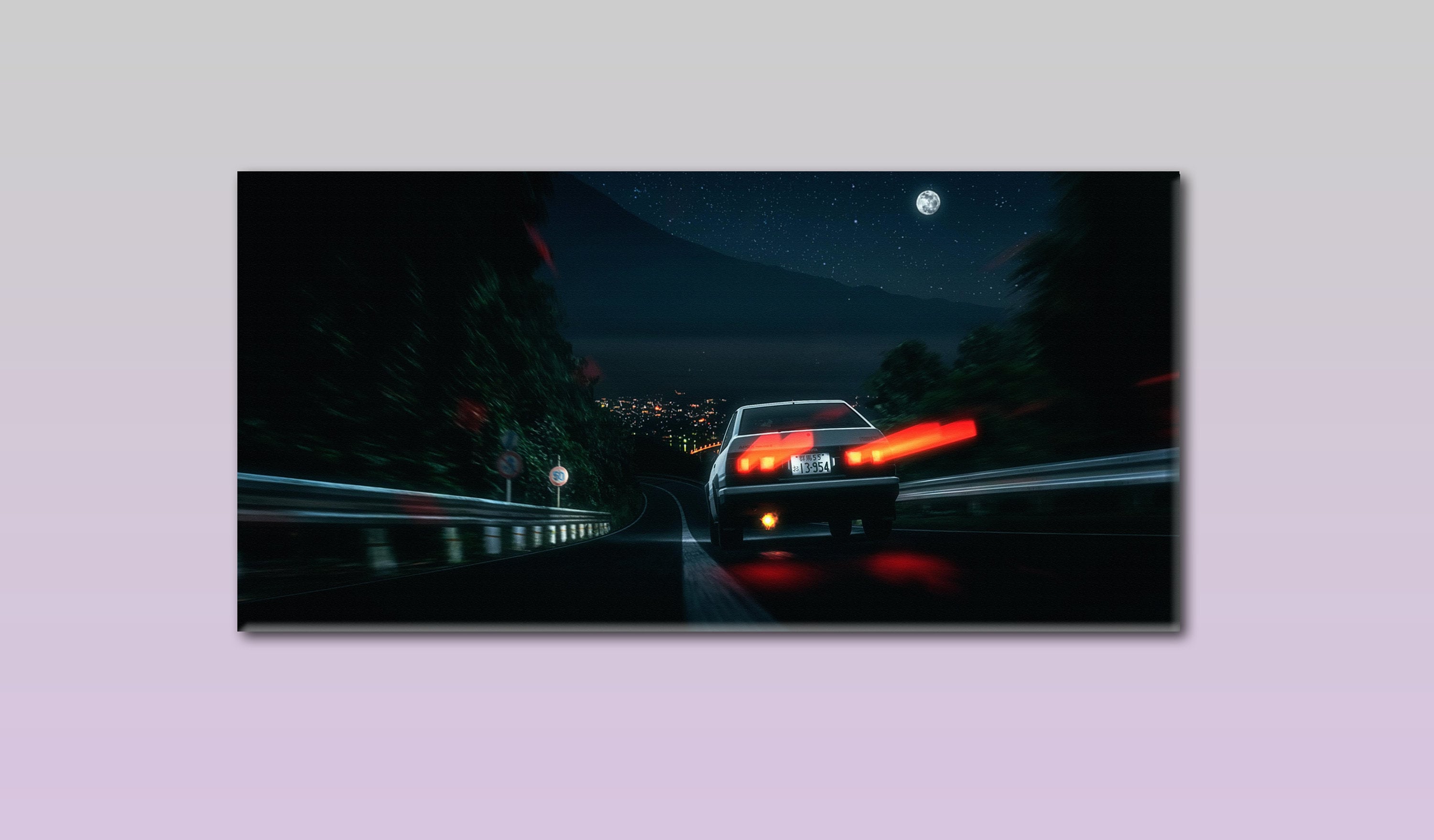 Initial D AE86 Touge Drift Canvas or Poster, Takumi vs Keisu - Inspire ...