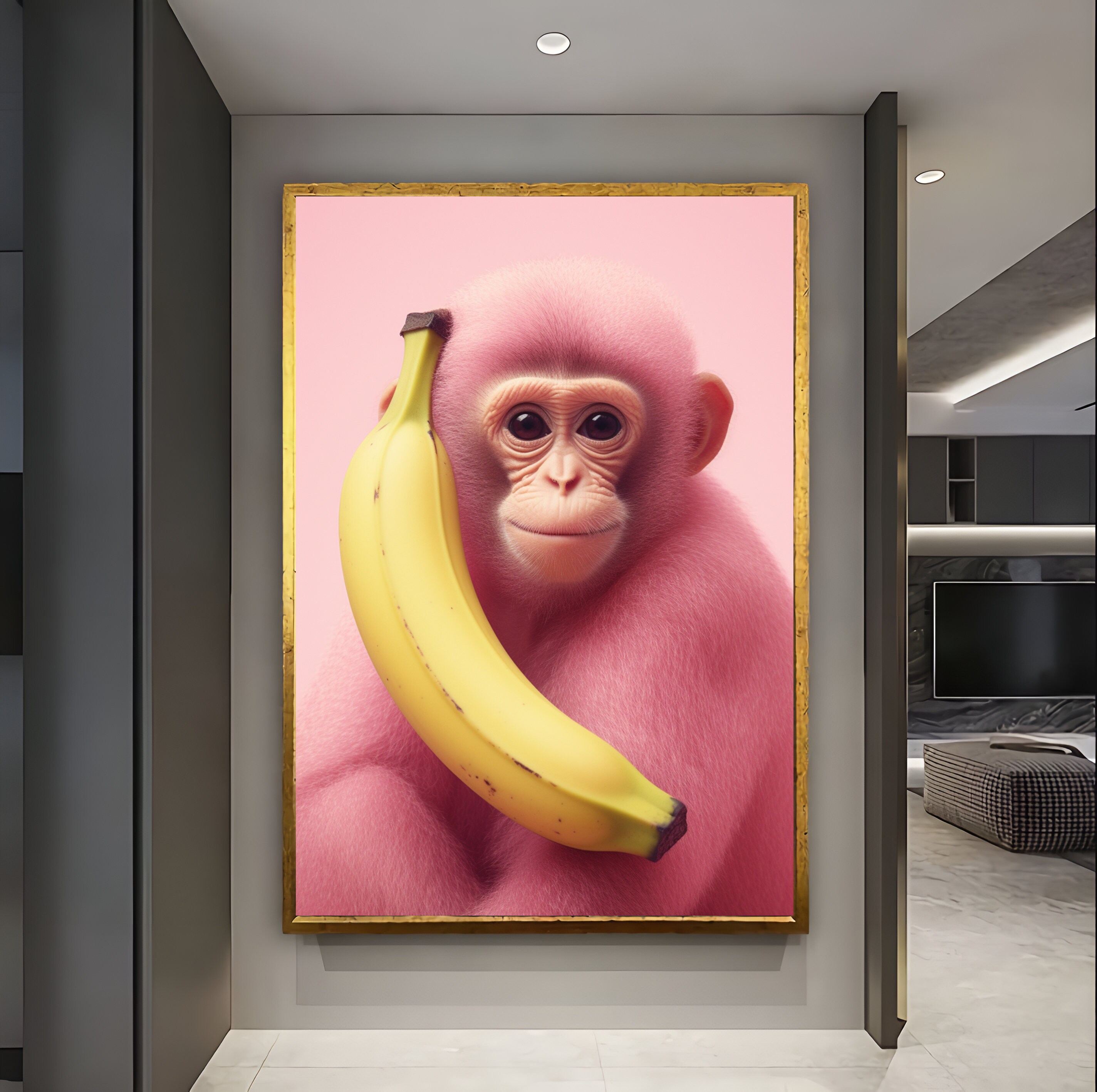 Cute Baby Monkey Wall Art, Sweet Monkey wall Art, Monkey por - Inspire Uplift