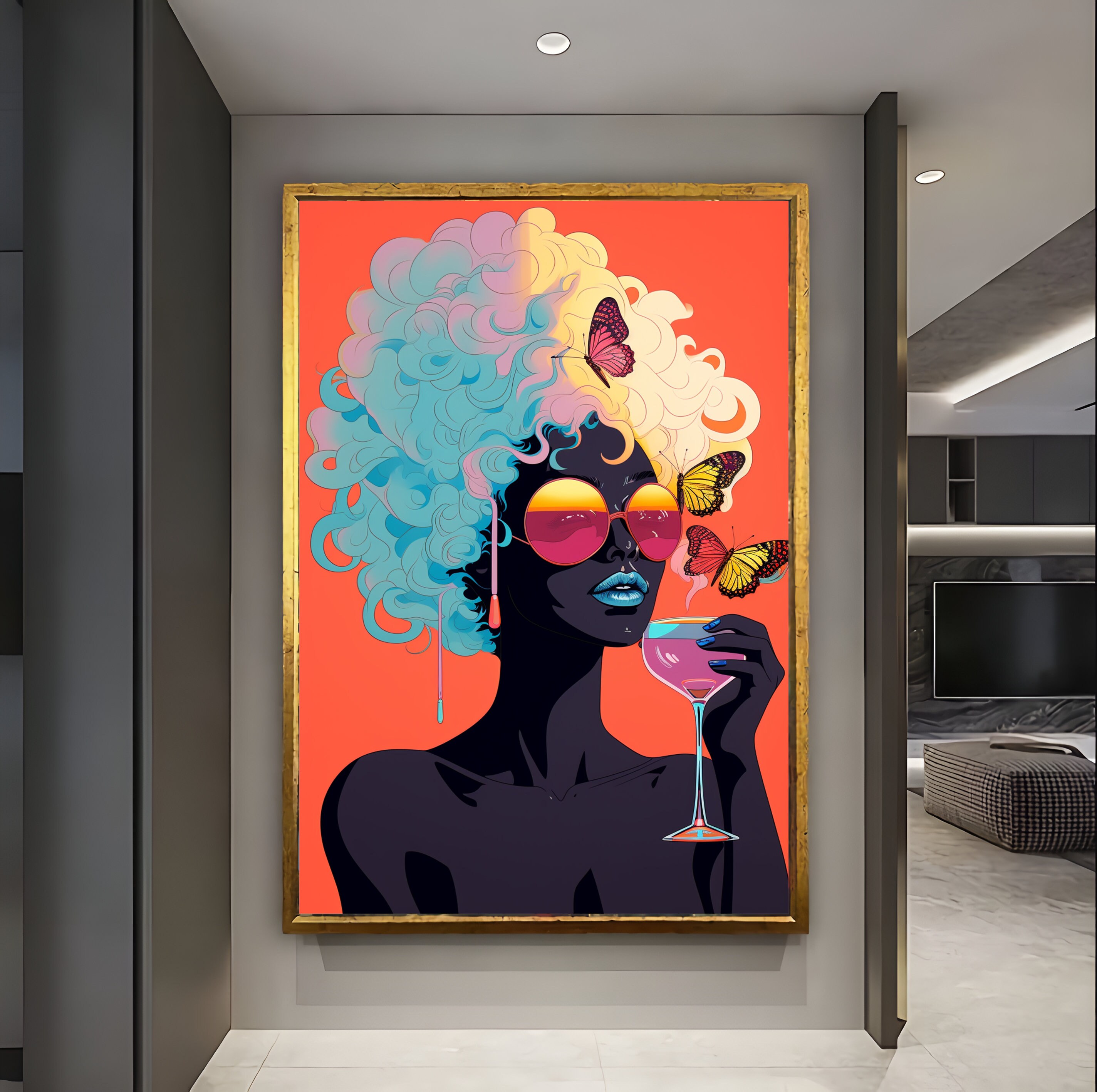 Cool Woman portrait, Black Woman for Wine, Pop Art, Cool Wal | Inspire ...