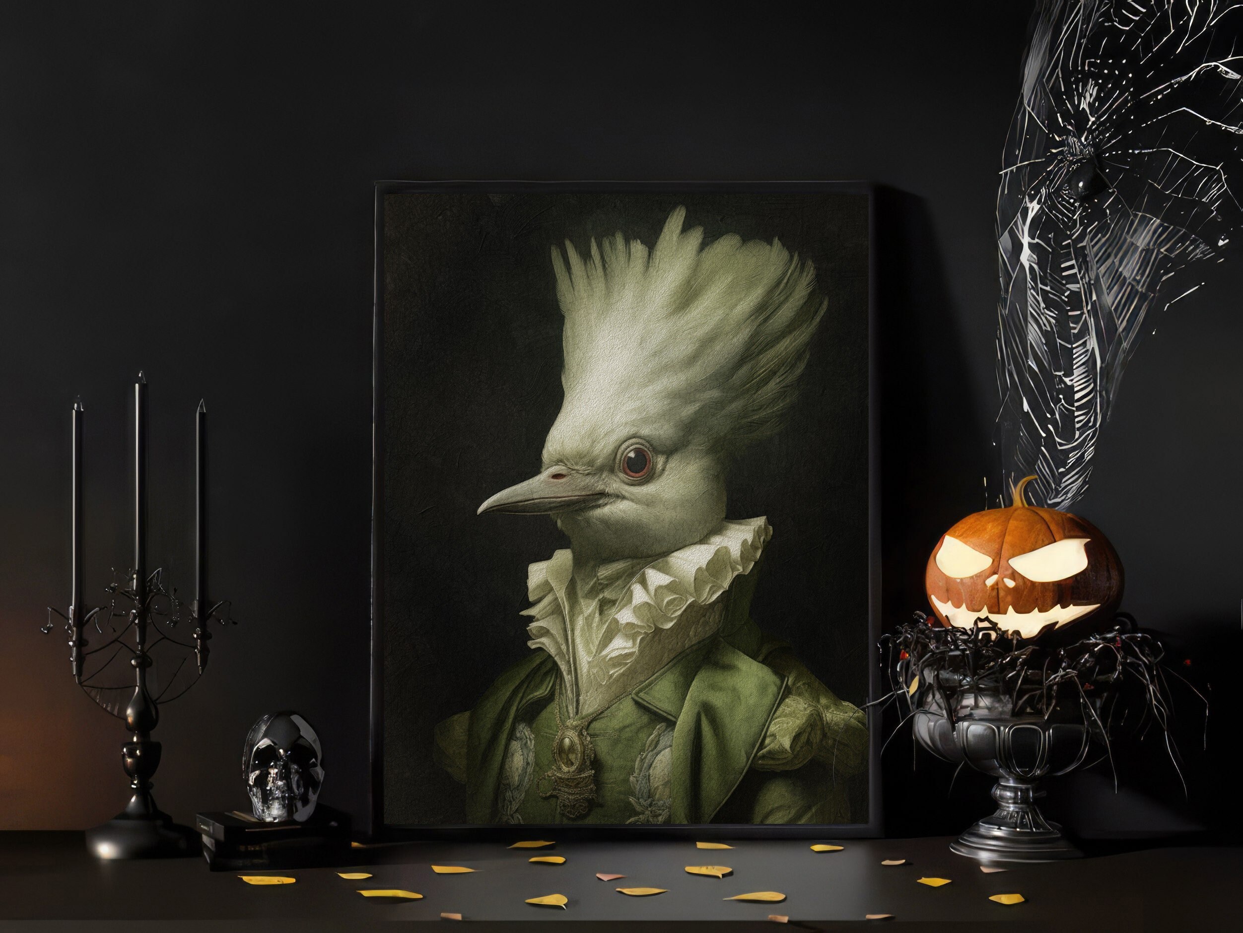 Creepy Gothic Bird Portrait, Gothic Bird Vintage Poster, Vic | Inspire ...