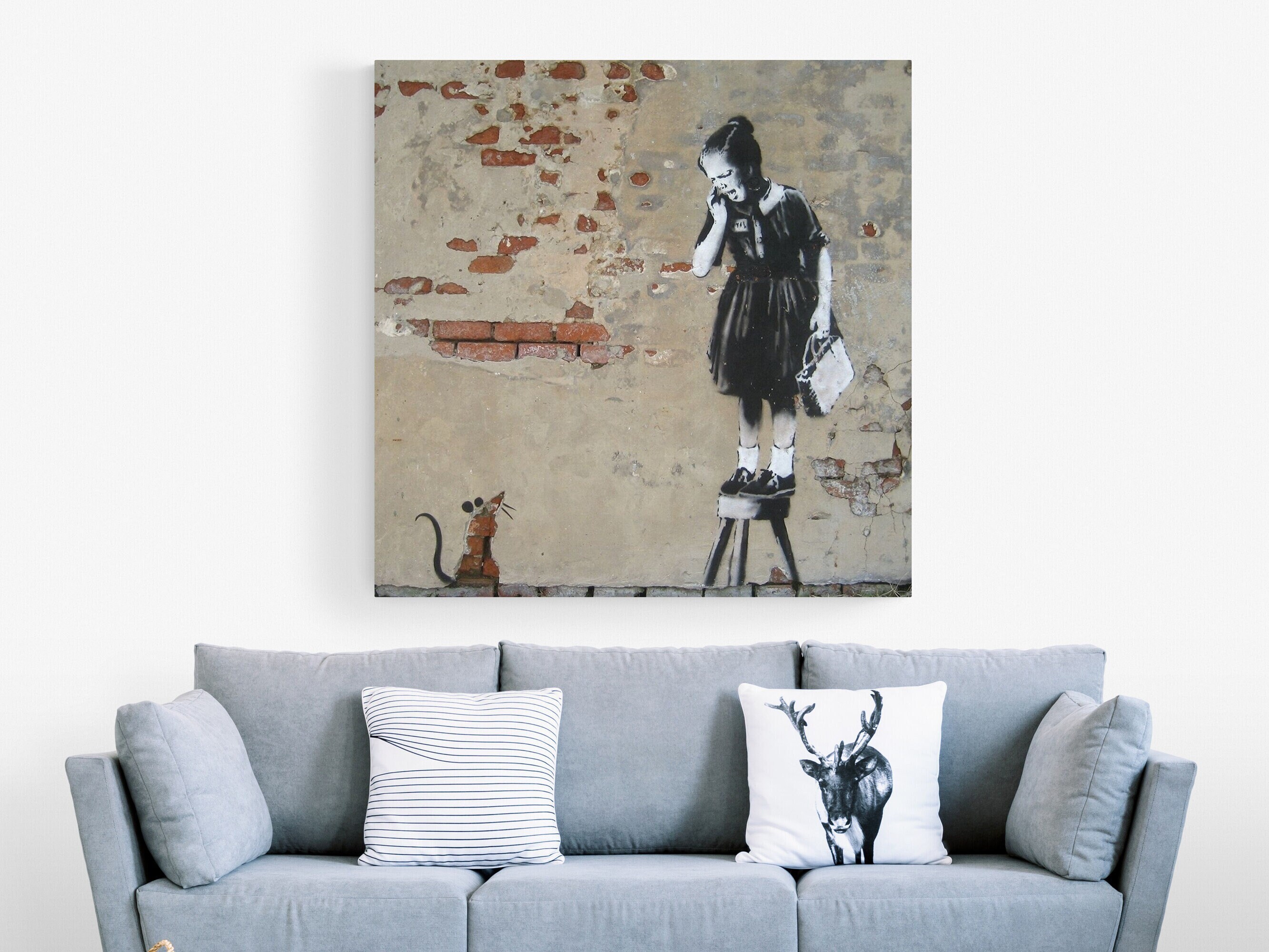 Whimsical Walls Little Artist and Her Feline Muse Canvas Pri - Inspire ...