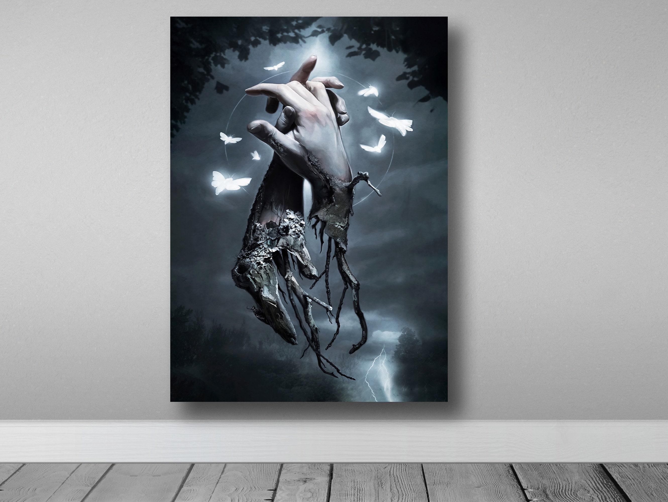 Surreal Couple Hand Print On Canvas, Surreal Hand Canvas Wal | Inspire ...