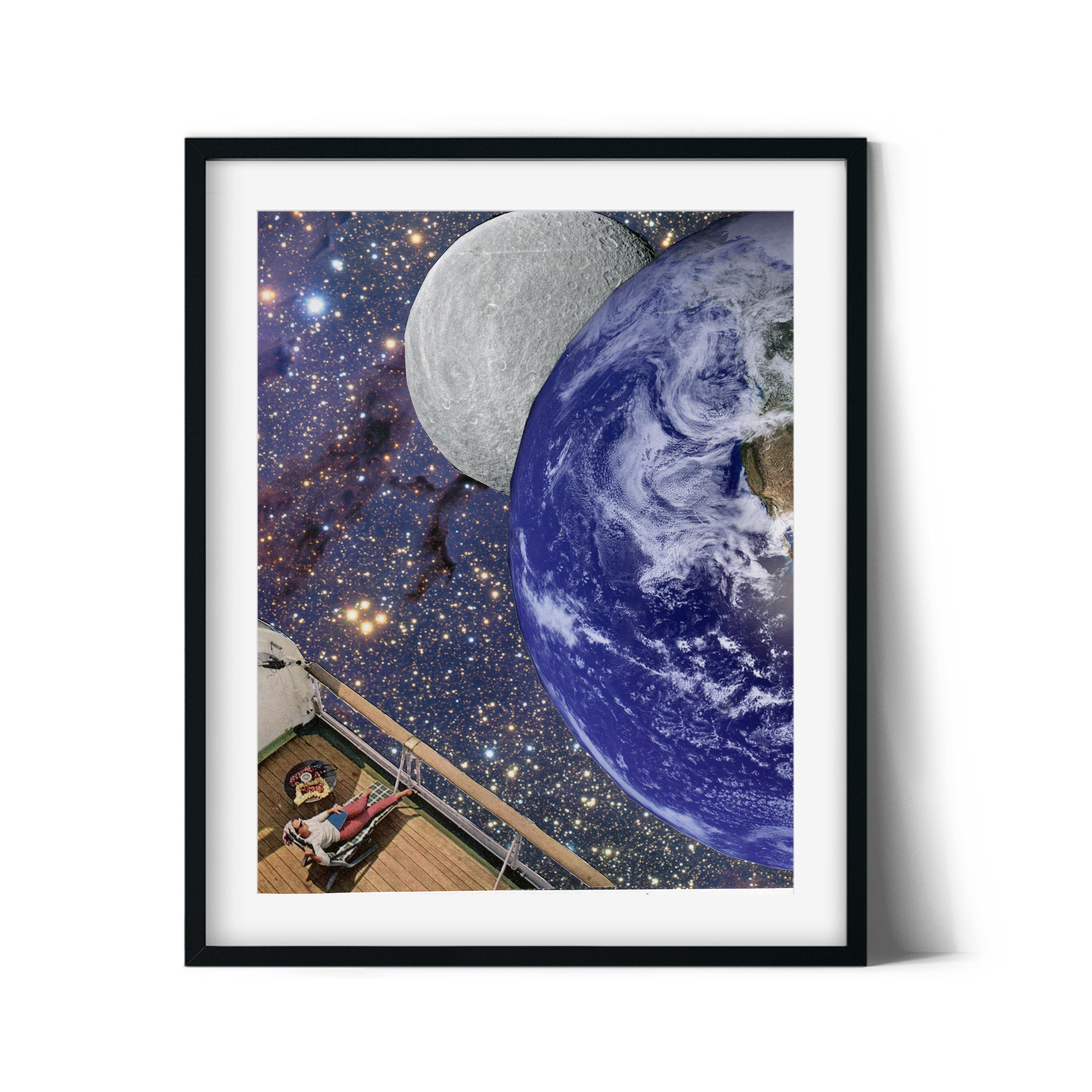 Moon and earth print, Stars poster, Universe, Space art illu | Inspire ...