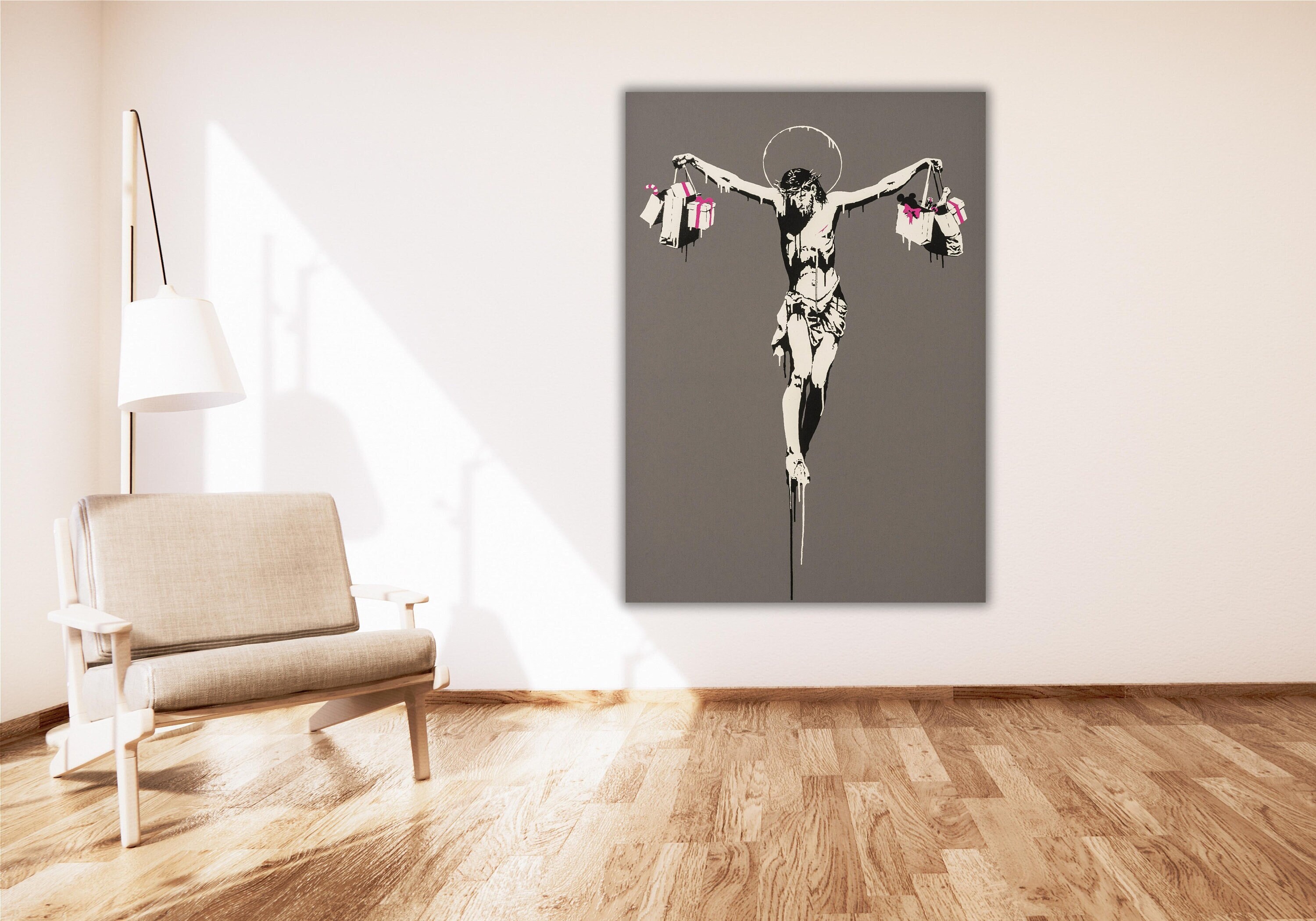 Graffiti Jesus Christ BANKSY Parody PosterCanvas Wall Art,Je - Inspire ...
