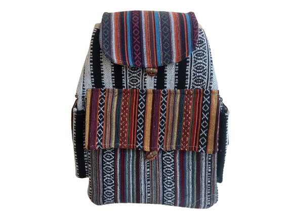 Crafted Comfort: Unisex Nepali Cotton Backpack - Inspire Uplift