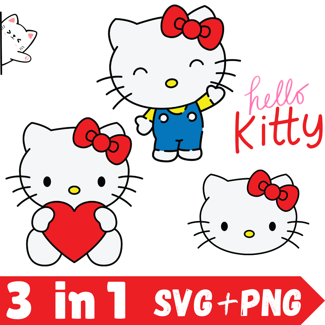 Hello Kitty Bundle, Kitty SVG Bundle, Hello Kitty PNG Bundle | Inspire ...