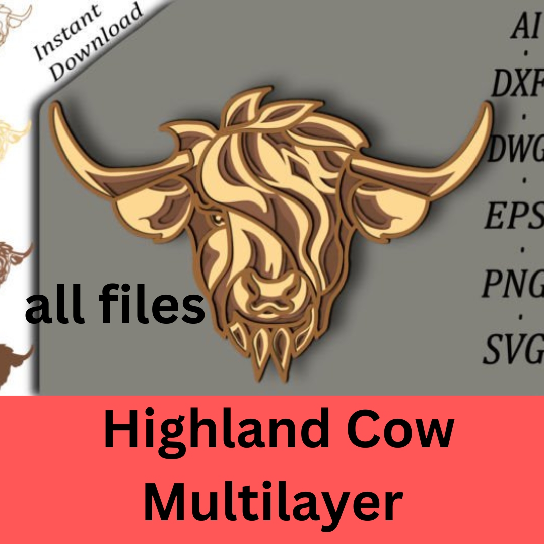Highland Cow Multilayer SVG/Vector Cow Graphic unique design | Inspire ...