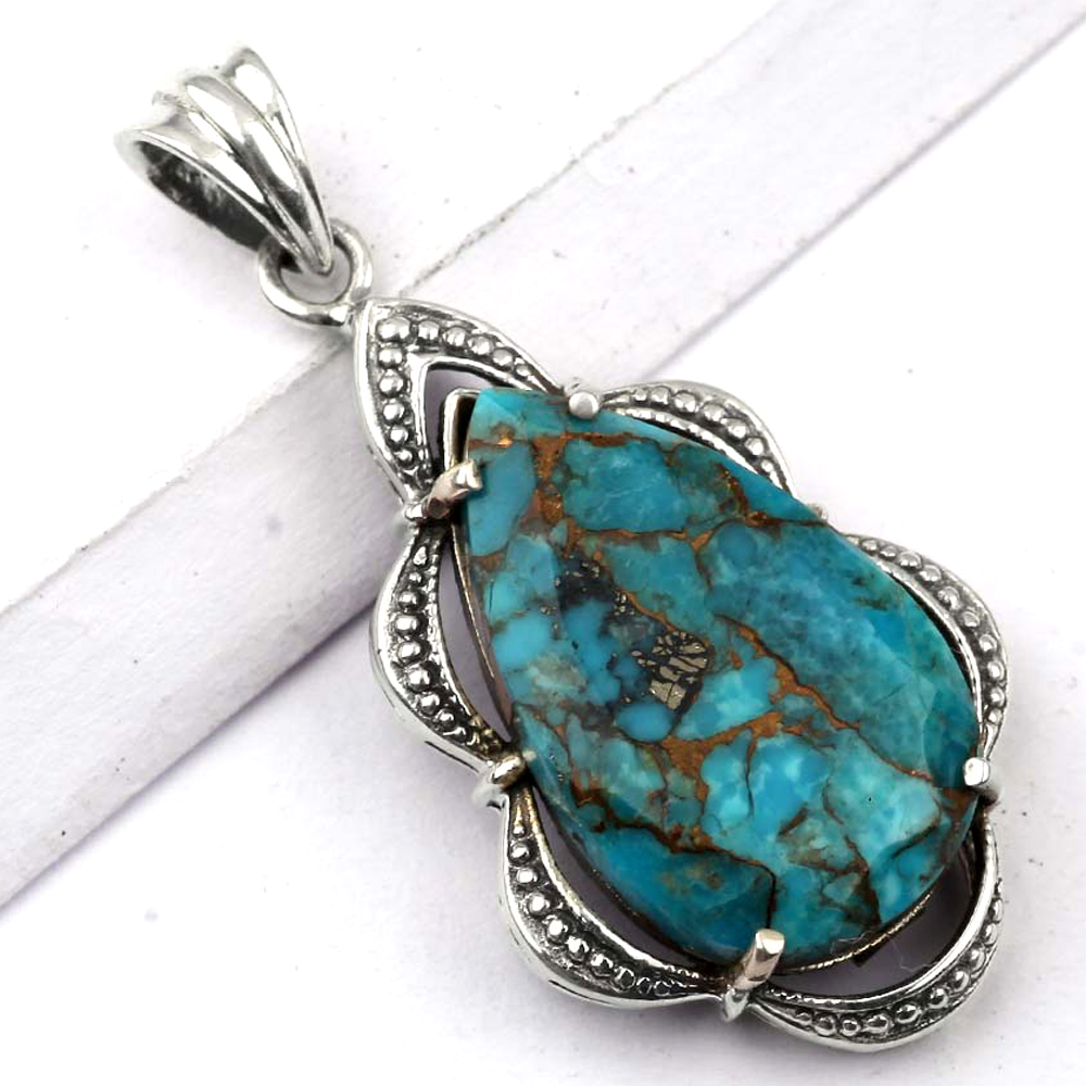Copper Turquoise, Pear Shape Gemstone, 925 Sterling Silver, | Inspire ...