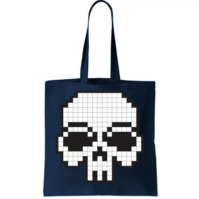 Pixel Video Game Death Skull Tote Bag | Inspire Uplift