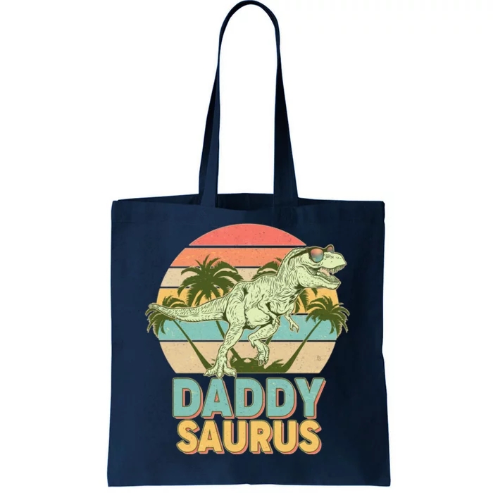 Vintage Retro Daddy Saurus T-Rex Dinosaur Tote Bag - Inspire Uplift