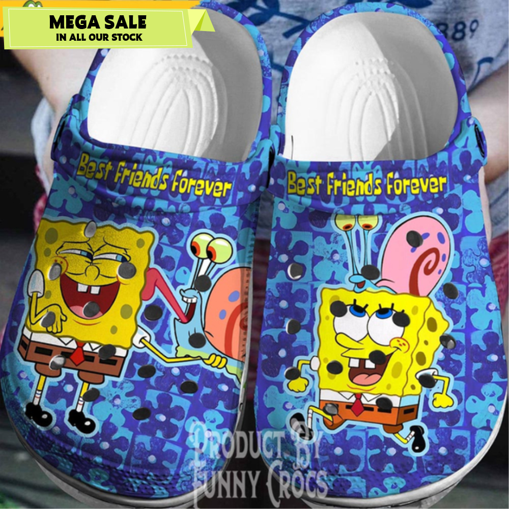 Spongebob And Gary Best Friends Forever Crocs Clogs | Inspire Uplift