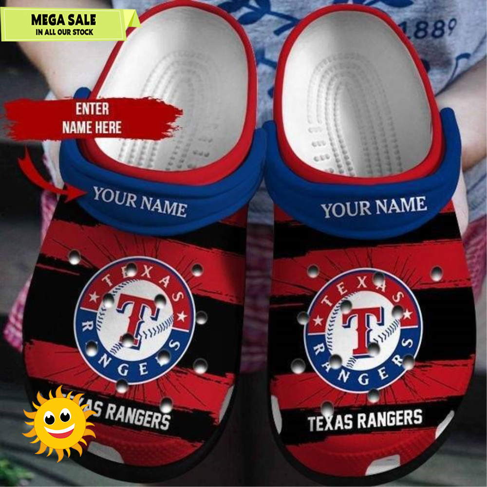 Personalized Texas Rangers Crocbland Clog, Custom Crocs | Inspire Uplift
