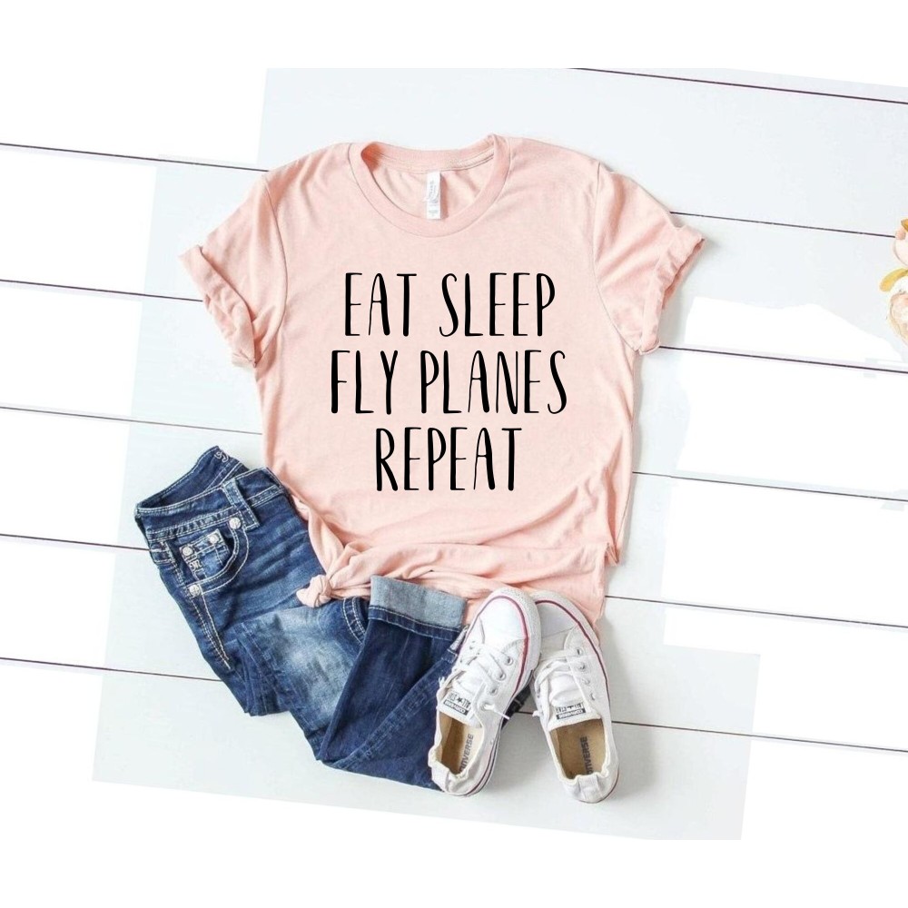 Airplane Pilot Shirt Aviation Shirt Plane Mom Gift Eat Sleep | Inspire ...