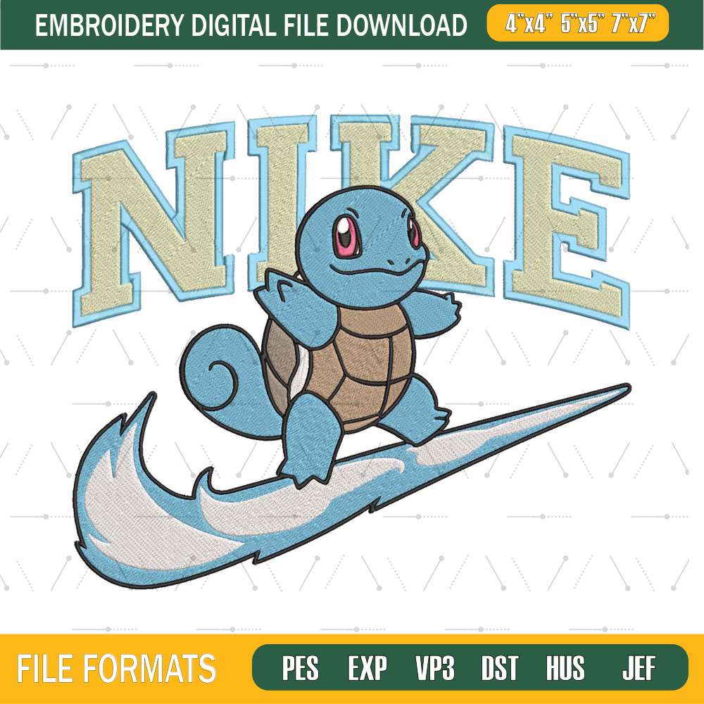 Nike Squirtle Embroidery Designs, Pokemon Embroidery Design | Inspire ...
