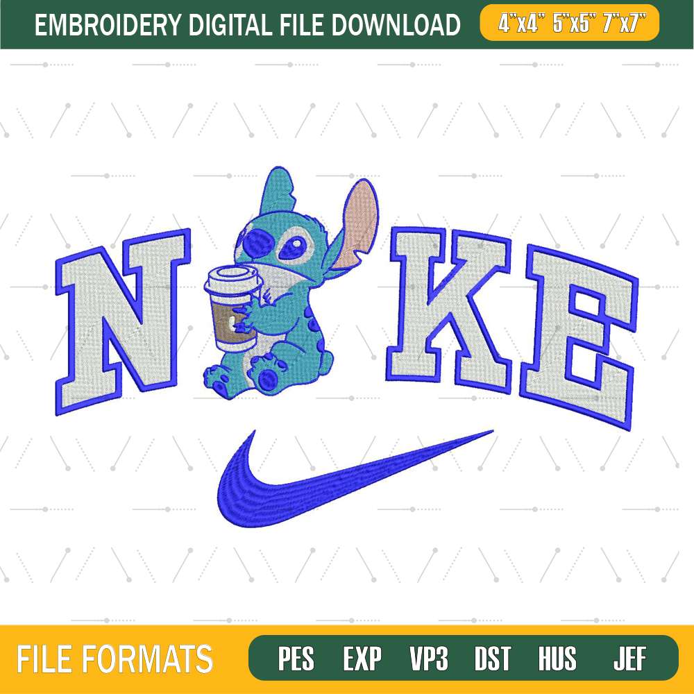 Nike stitch coffee embroidery design, Stitch embroidery, Nik | Inspire ...