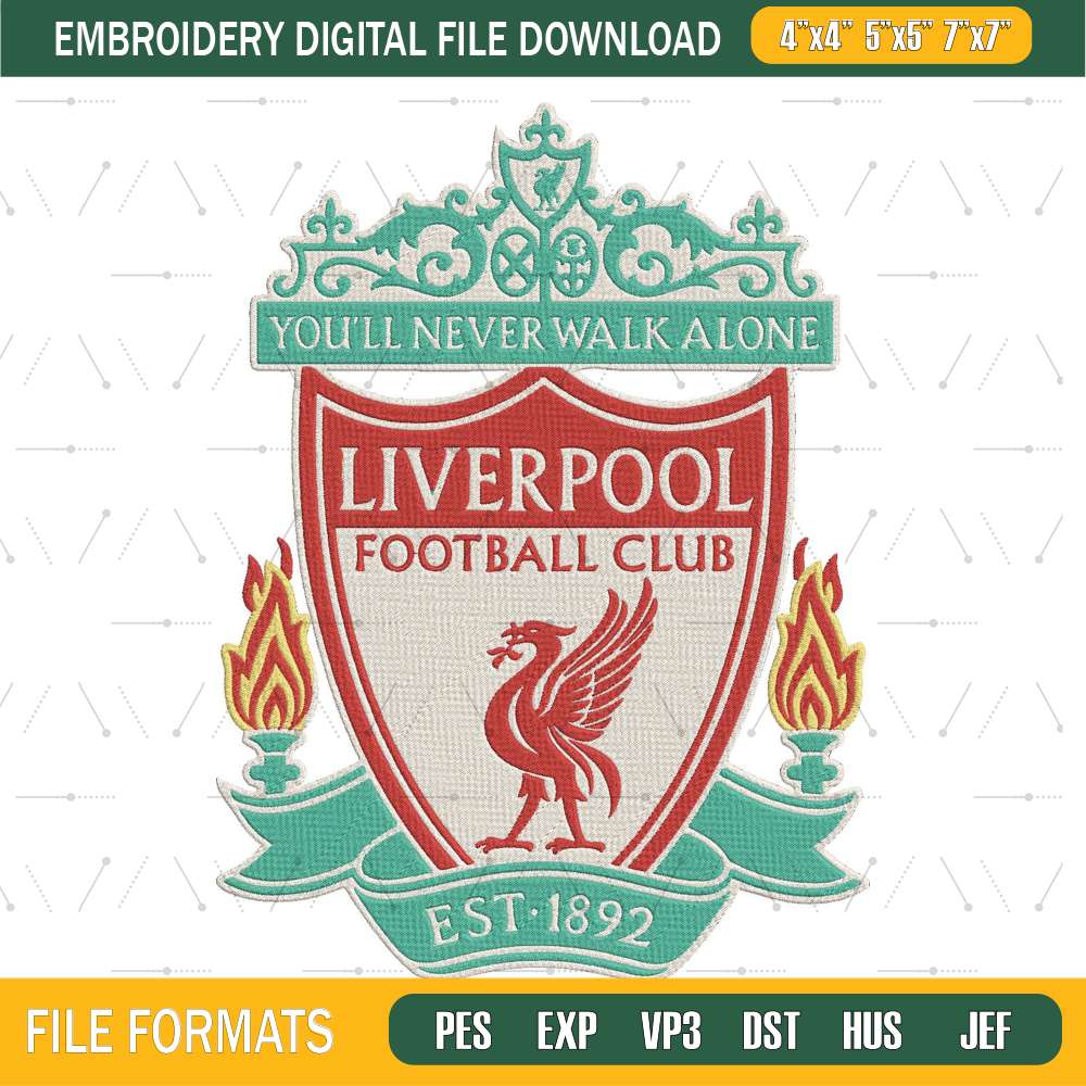 Liverpool FC Embroidery Designs, UEFA Champions League Machi | Inspire ...