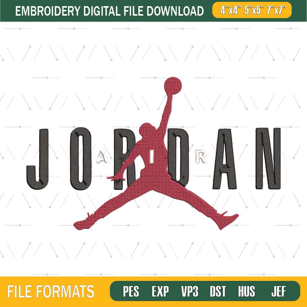 Air Jodan Logo Embroidery, Michael Jordan Embroidery, Basket | Inspire ...