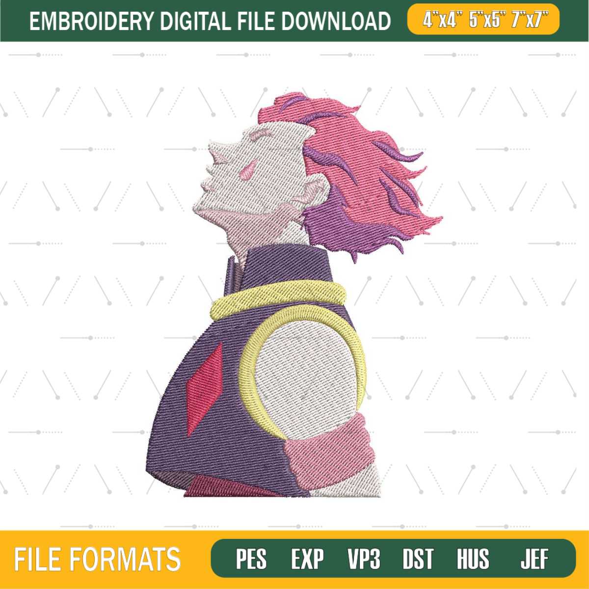 Cool Hisoka Morow Anime Embroidery Design png | Inspire Uplift