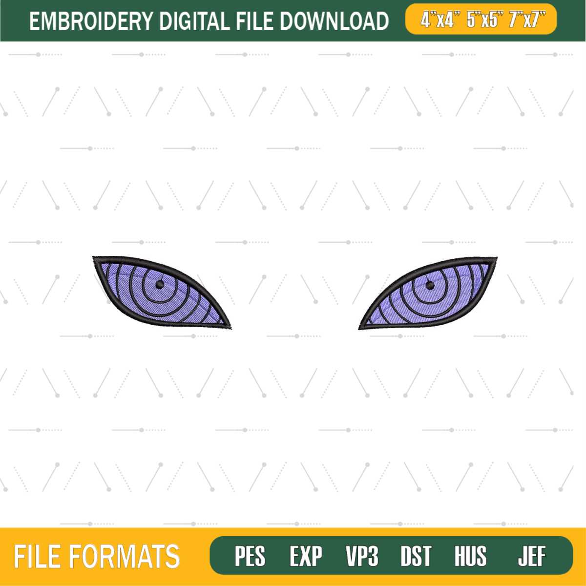 Sharingan Rinnegan Eyes Embroidery Design png | Inspire Uplift