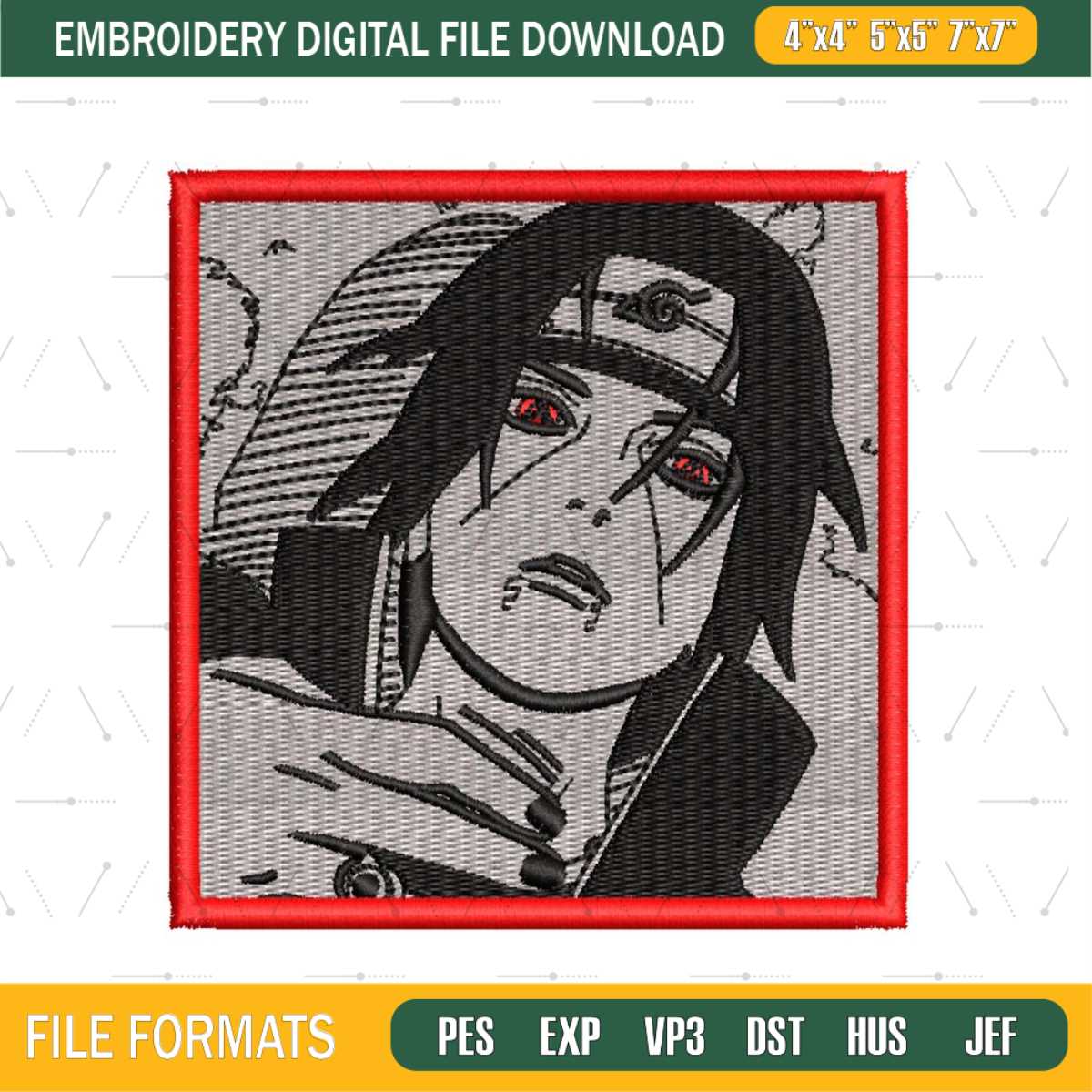 Anime Embroidery Pattern Itachi Scared | Inspire Uplift