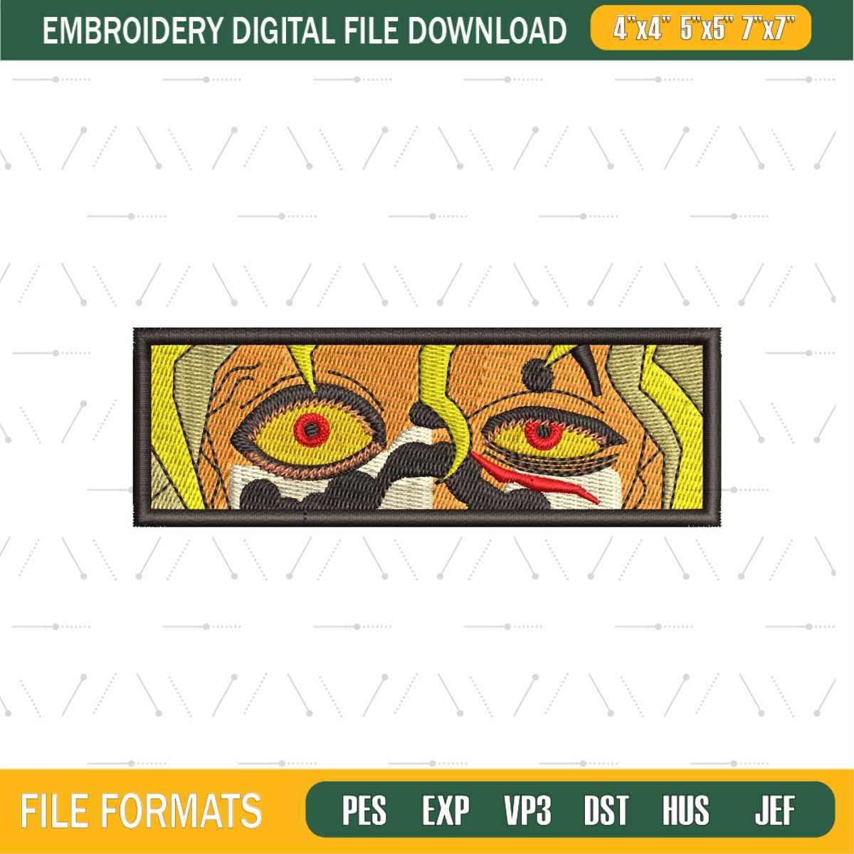 Gyutaro Kimetsu no Yaiba embroidery design png - Inspire Uplift