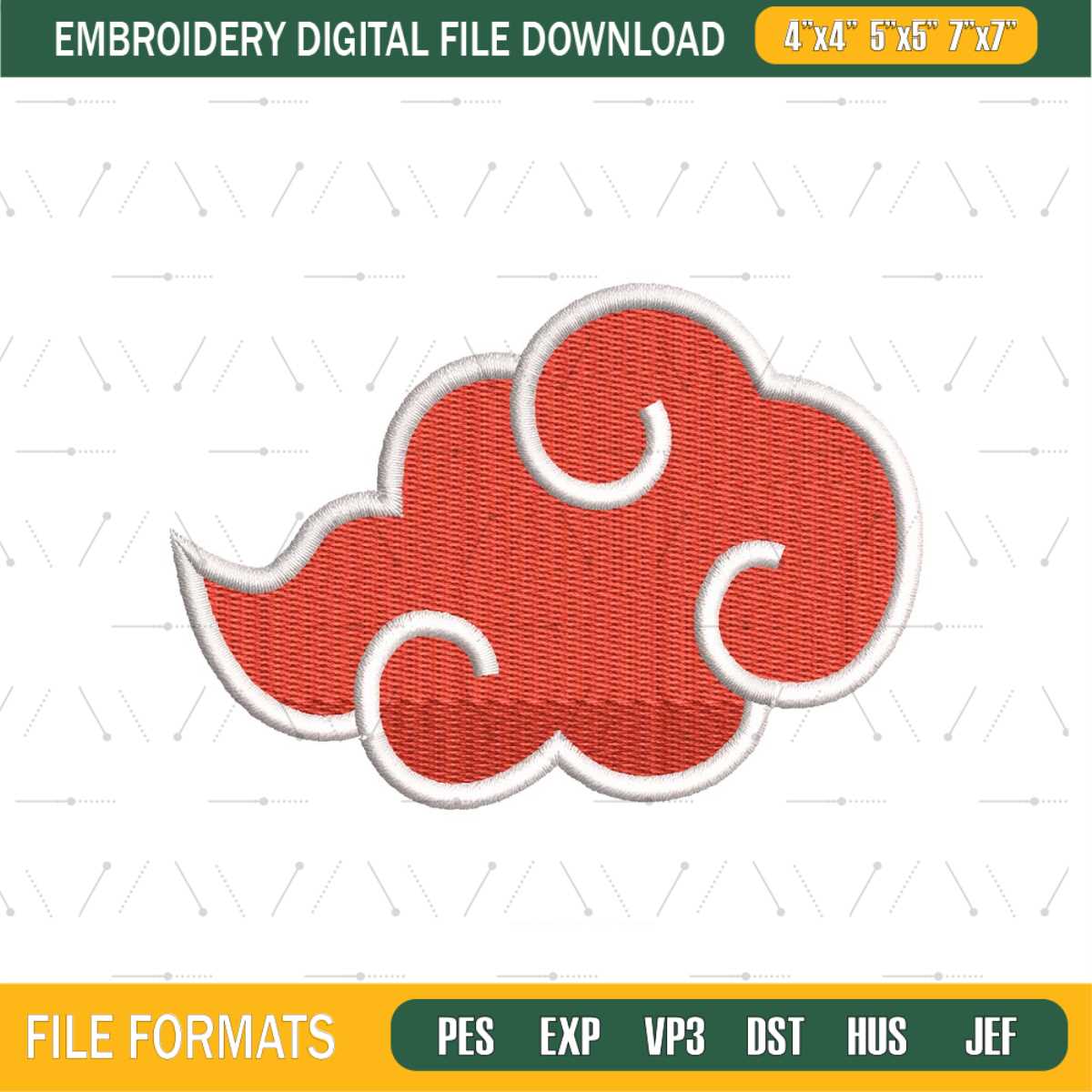 Embroidery Pattern Naruto Akatsuki Cloud png | Inspire Uplift
