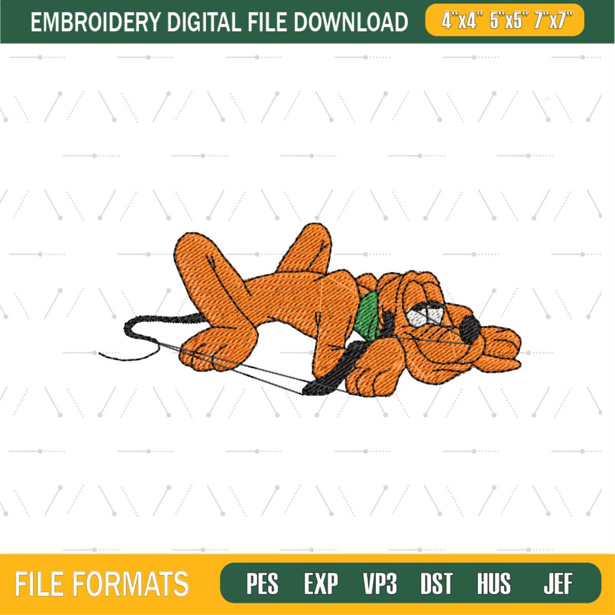 Pluto Disney Sleeping Embroidery File Png | Inspire Uplift