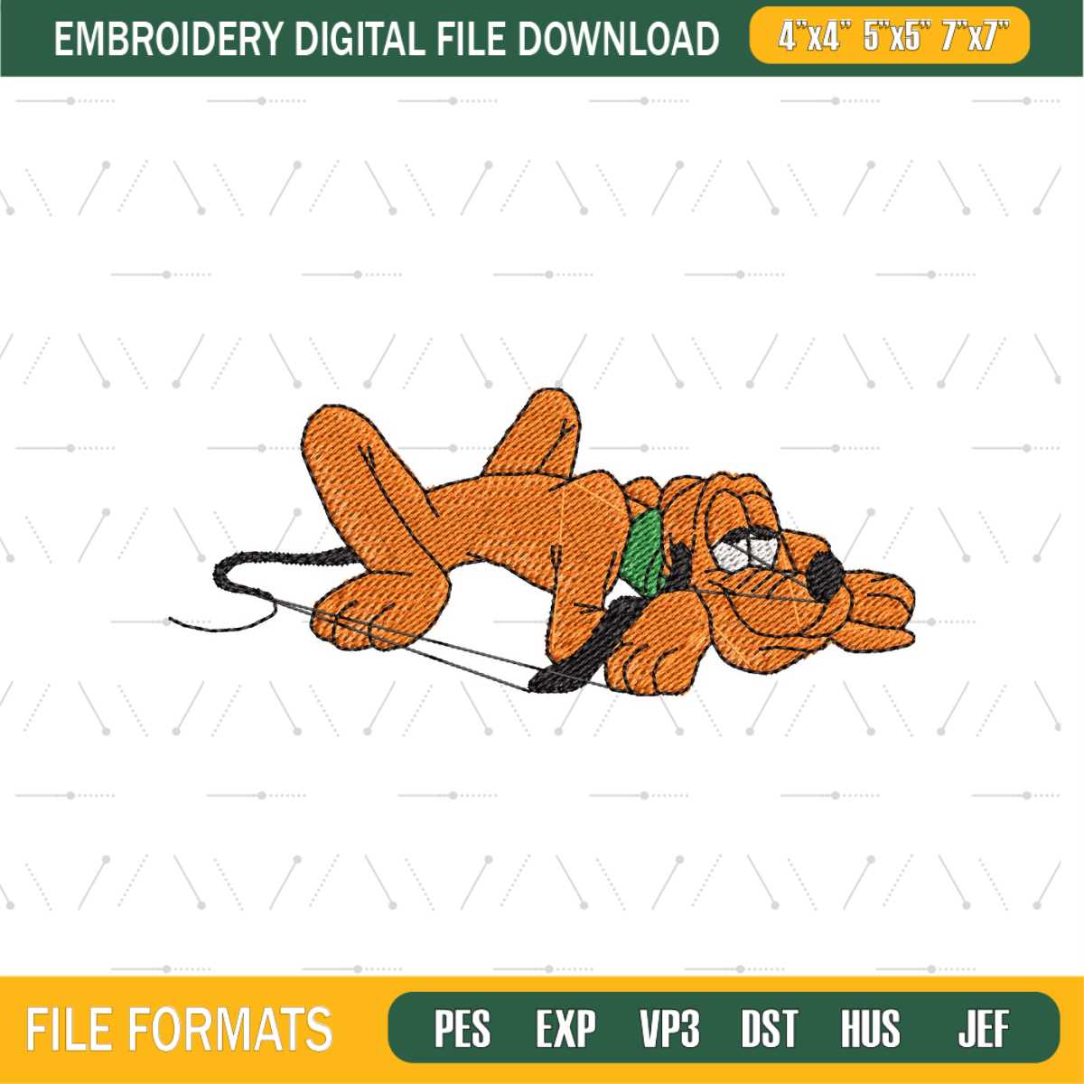 Dog Sleeping Pluto Embroidery File Png | Inspire Uplift