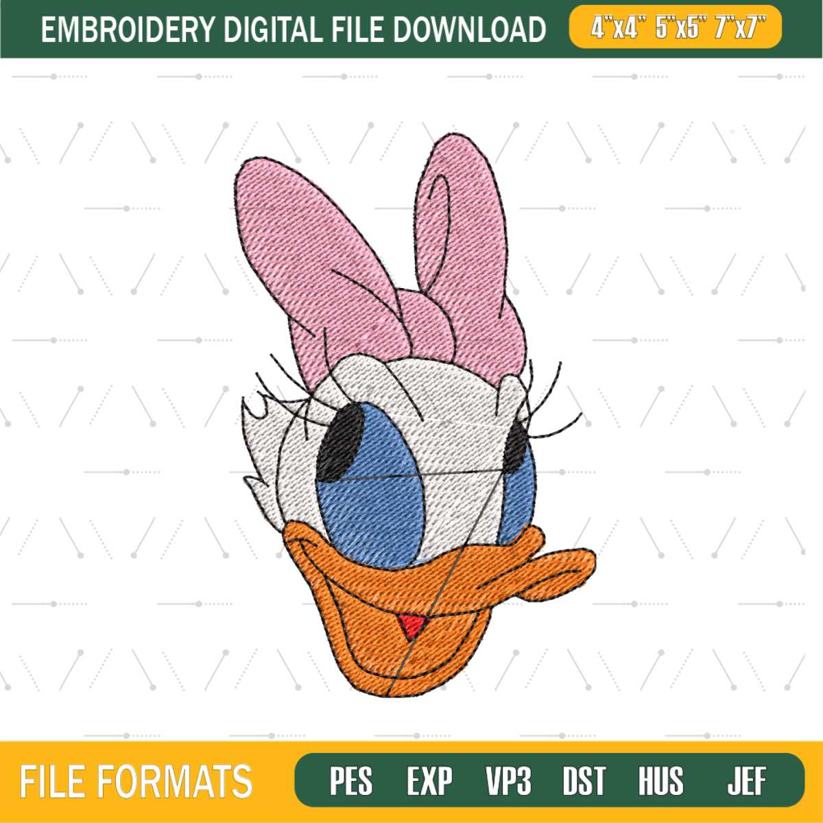 Daisy Duck Head Embroidery Design Png - Inspire Uplift