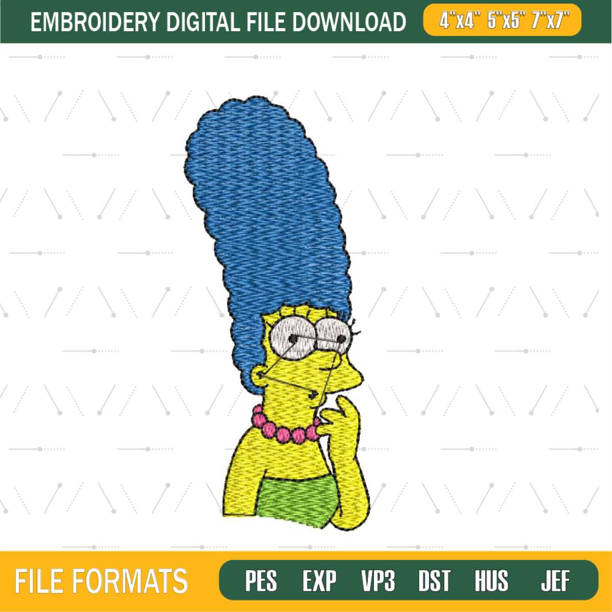Marge Simpson Head Embroidery Png | Inspire Uplift