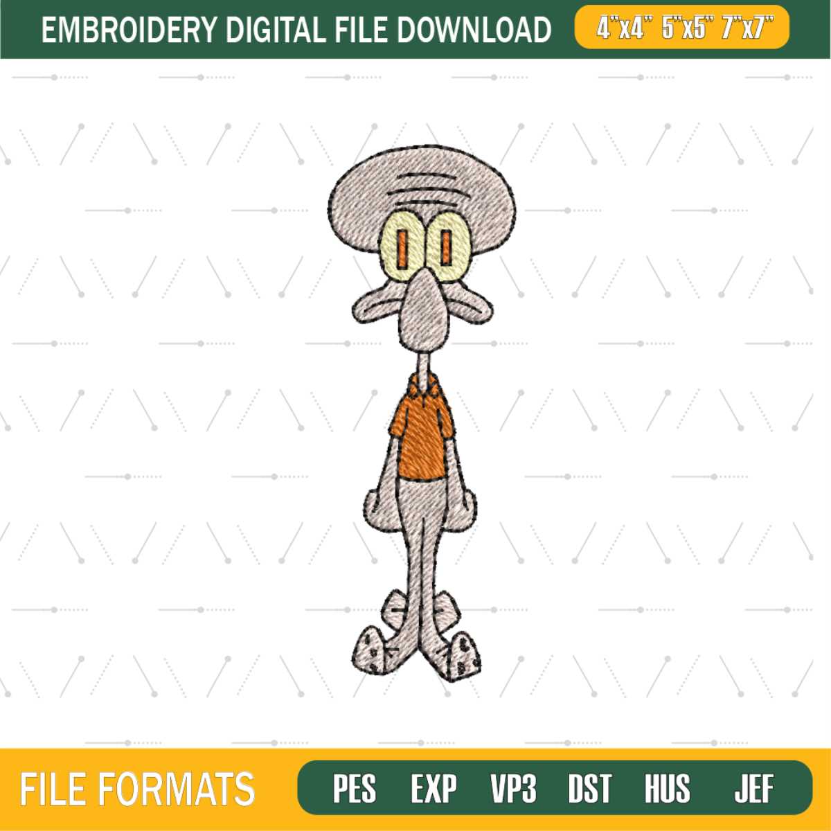 Squidward Tentacles Embroidery Png | Inspire Uplift