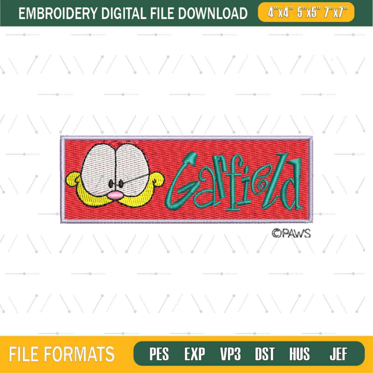 Garfield Rectangle Logo Embroidery Png | Inspire Uplift