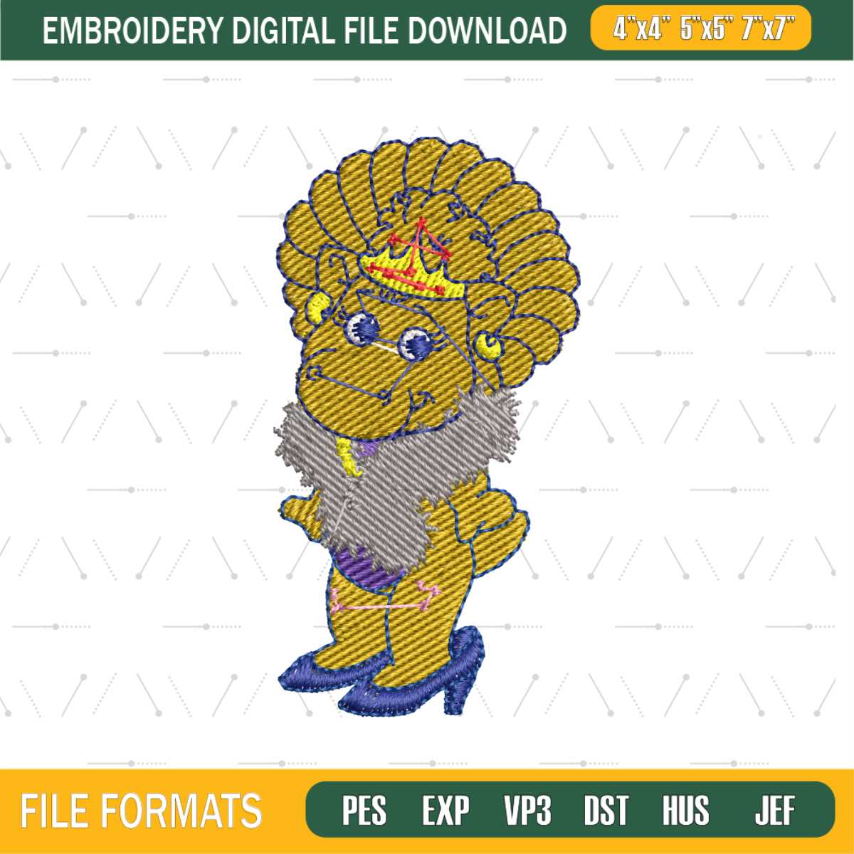 Queen Lady Baby Bop Embroidery Png - Inspire Uplift