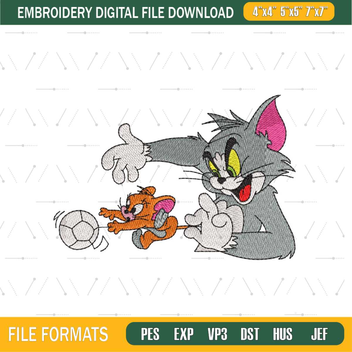 Tom and Jerry Football Embroidery | Inspire Uplift