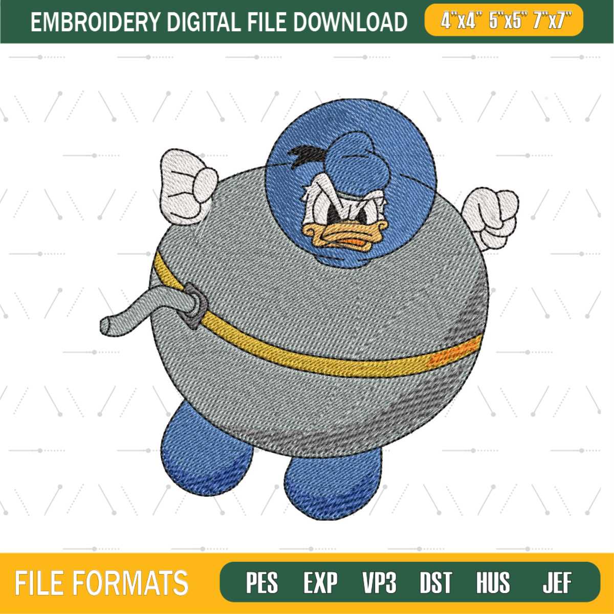 Inflated Balloon Donald Duck Embroidery - Inspire Uplift