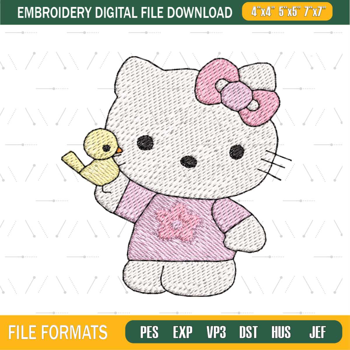 Baby Pink Hello Kitty Embroidery png | Inspire Uplift