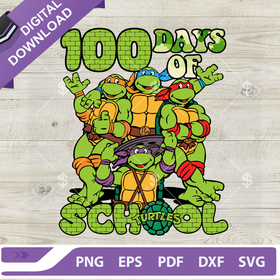 100 Days Of School Teenage Mutant Ninja Turtles SVG, 100 Day | Inspire ...