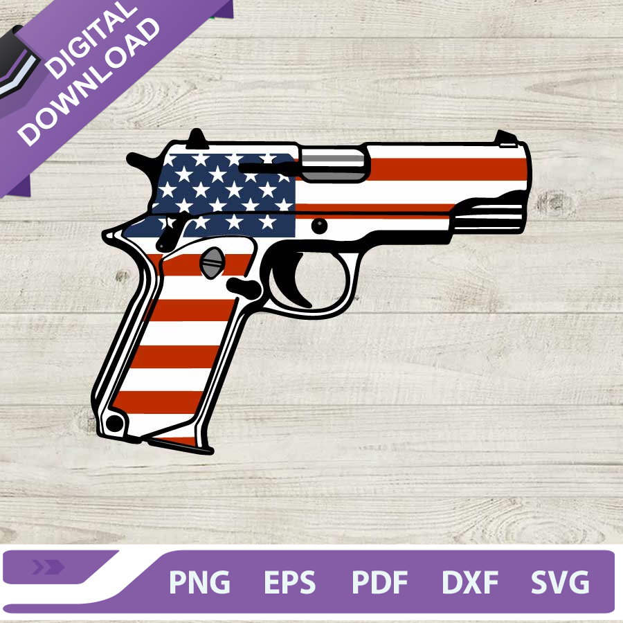 American Flag Gun SVG, Gun Flag SVG, 4th Of July Gun SVG - Inspire Uplift