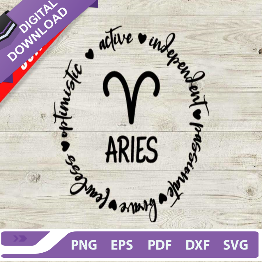 Aries Logo SVG, Aries Zodiac SVG SVG, Family SVG | Inspire Uplift