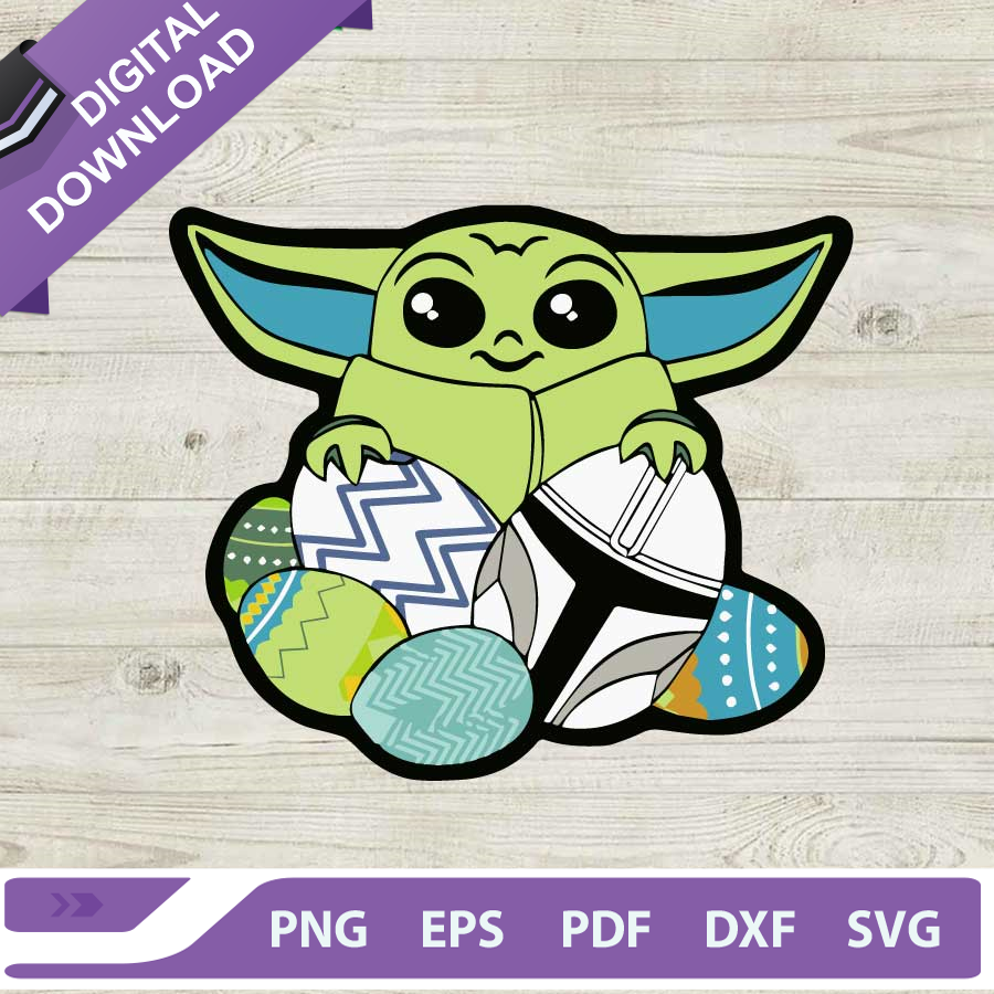 Baby Yoda Holding Easter Egg SVG, Star Wars SVG, St Patricks | Inspire ...