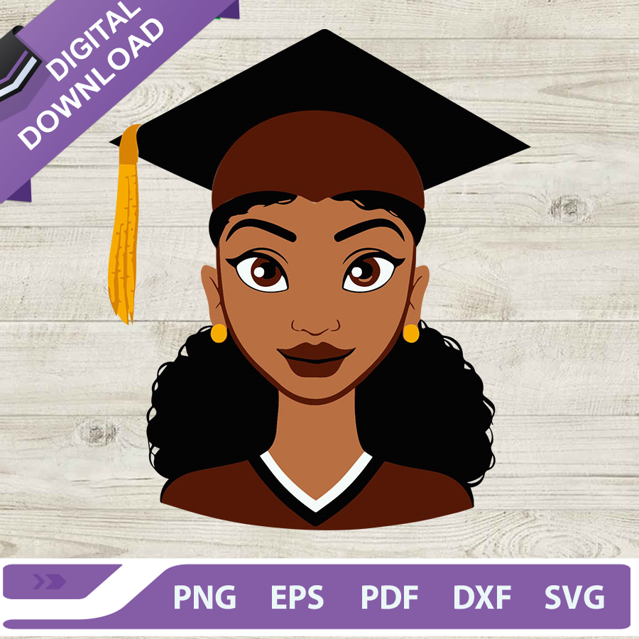 Black Girl graduation cap SVG, Black girl SVG, Graduacation - Inspire ...