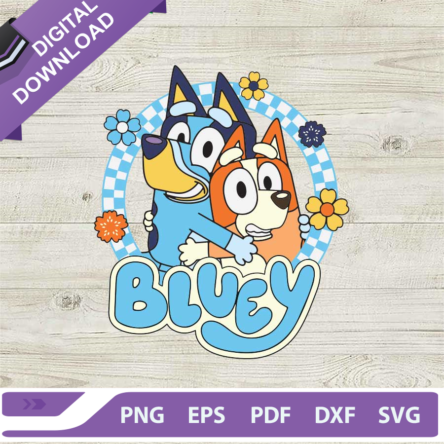 Bluey Bingo Checkered SVG, Bluey Cartoon SVG, Bluey Birthday - Inspire ...